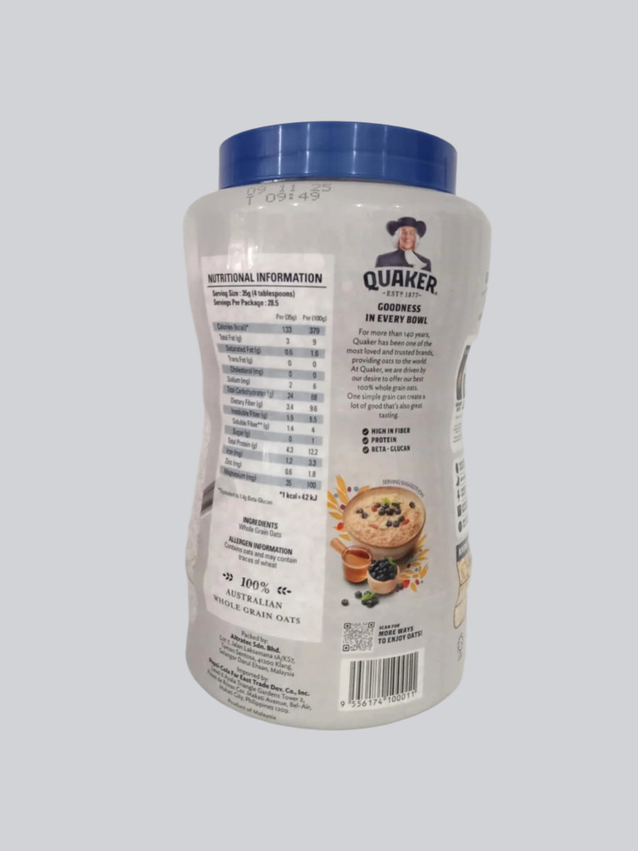 Quaker, Quick 1 Minute Oats, Oatmeal, Quick Cook Oatmeal 1kg. – Ma Aida OPC